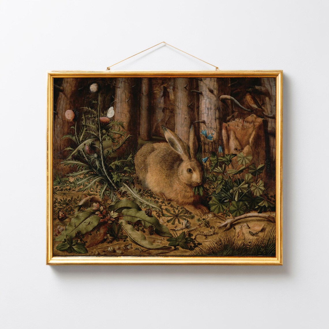 Rabbit Wall Art Print, Nature Rabbit Painting, Bunny Nursery Wall Art ...