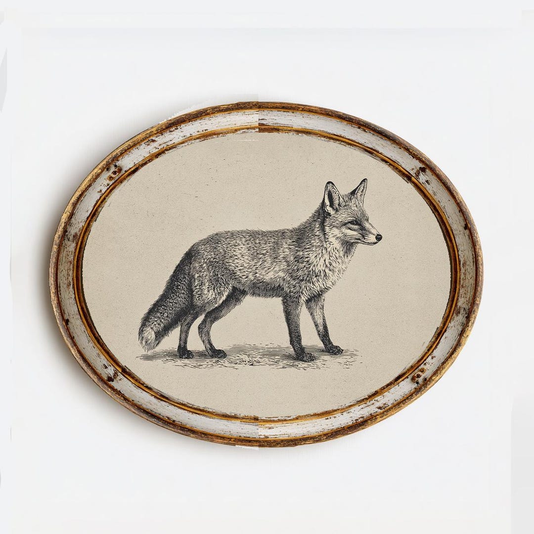 Fox Art, Fox Print, Fox Sketch, Farmhouse Home Decor, Antique ...