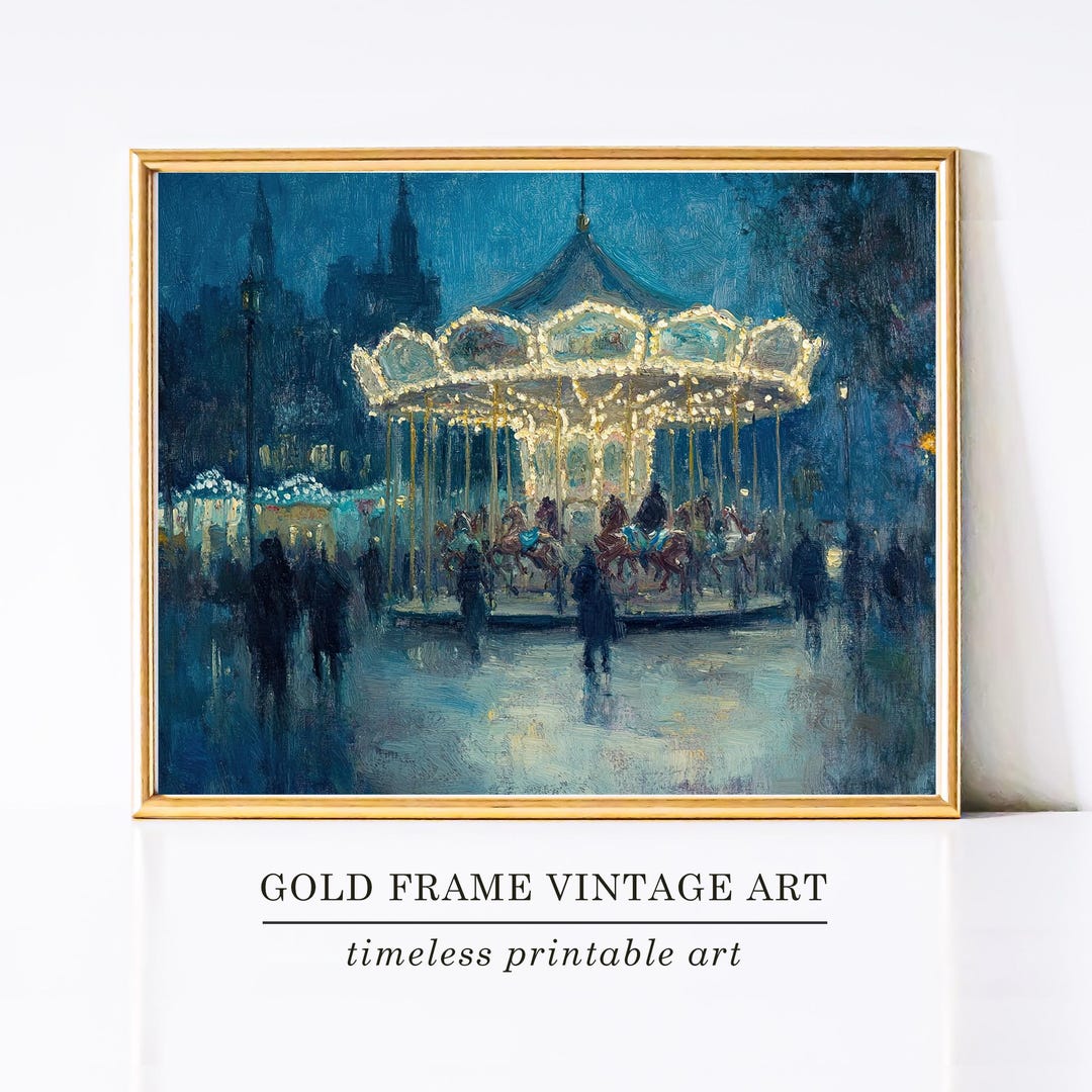 Carousel Art Carrousel Oil Painting Carrousel Horse Print Painting ...