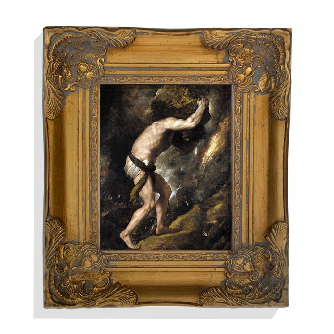 Sisyphus Painting Wall Art Office Decor Small Wall Artwork Small Art ...