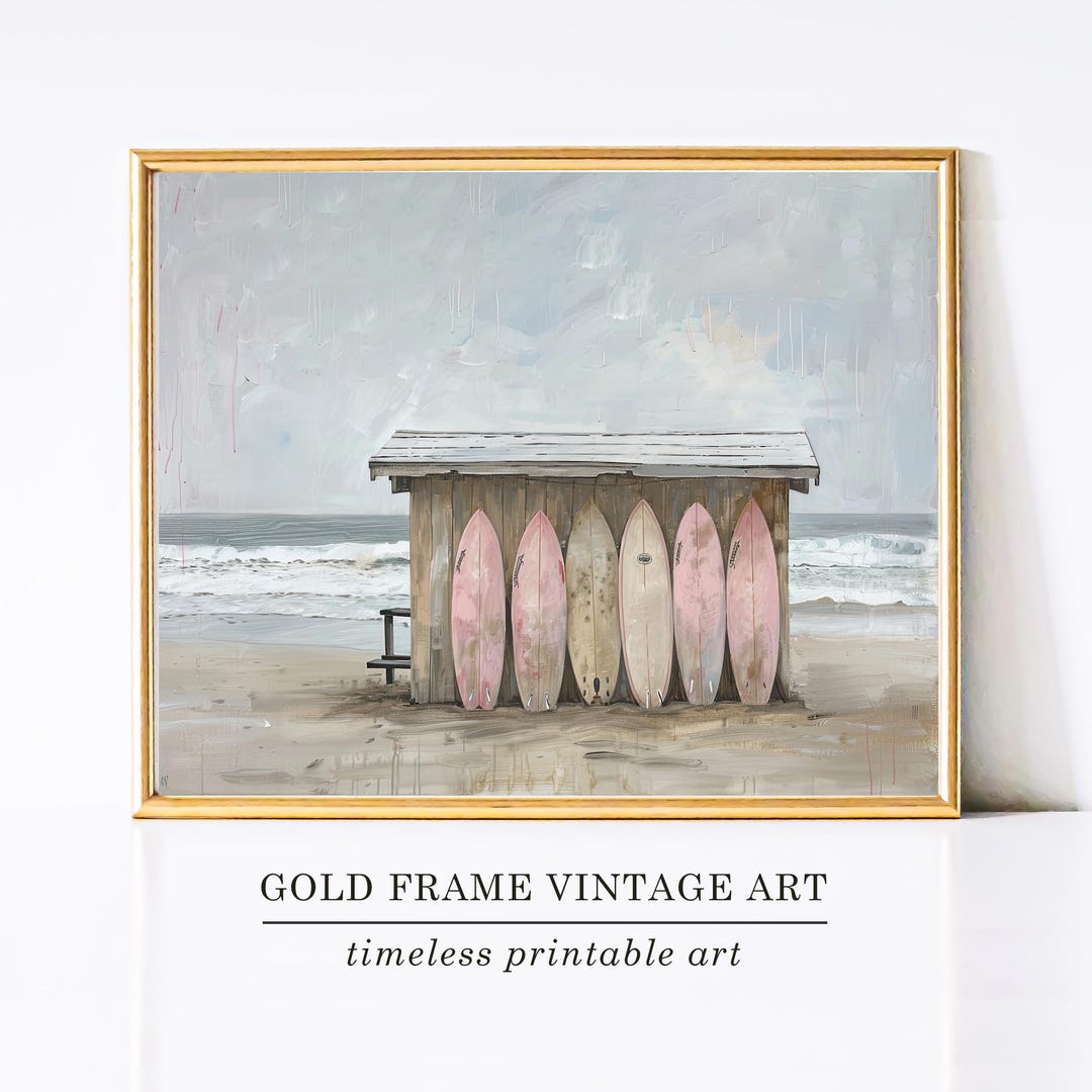 Pastel Beach Wall Art, Surf Lover Art, Horizontal Coastal Large Wall ...