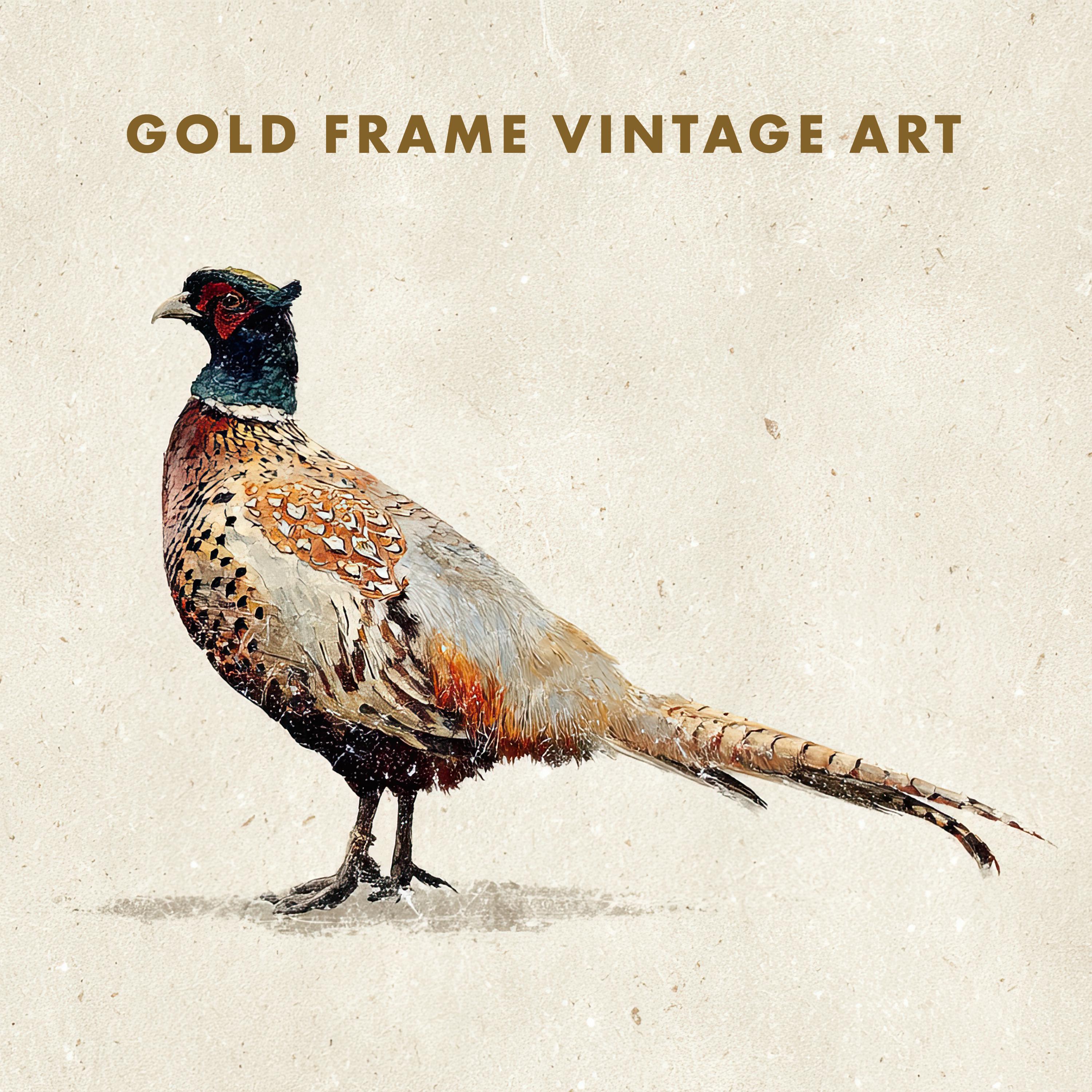 Vintage Pheasant Wall Art, Fall Print, Rustic Wildlife Bird Painting ...