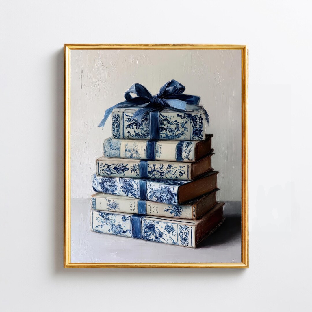Books Blue Chinoiserie Prints, Book Prints, Bookish Wall Decor ...