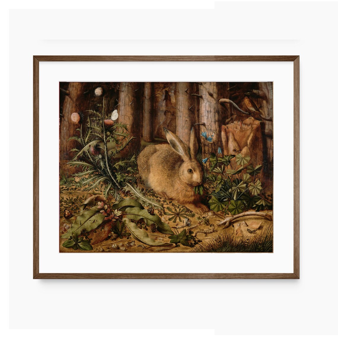 Rabbit Wall Art Print, Nature Rabbit Painting, Bunny Nursery Wall Art ...