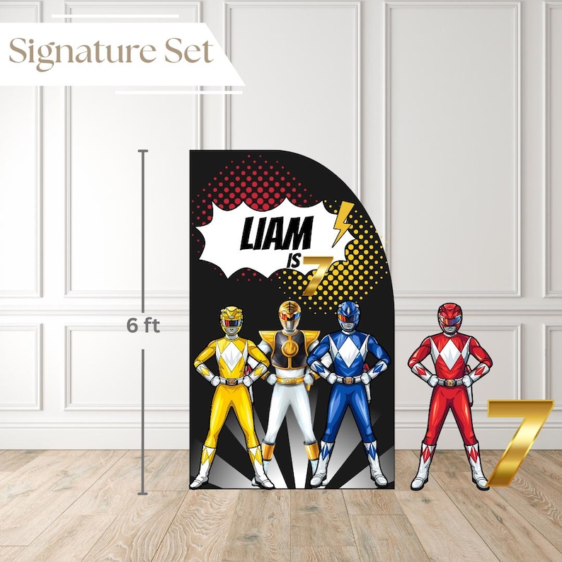 Power Rangers Birthday Printed Backdrop - Etsy