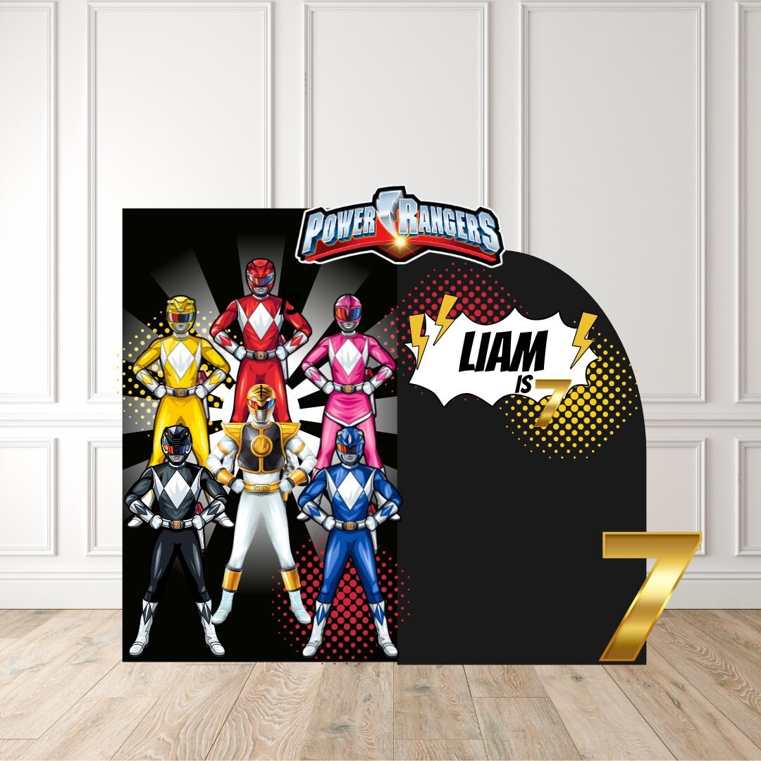 Power Rangers Birthday Printed Backdrop - Etsy