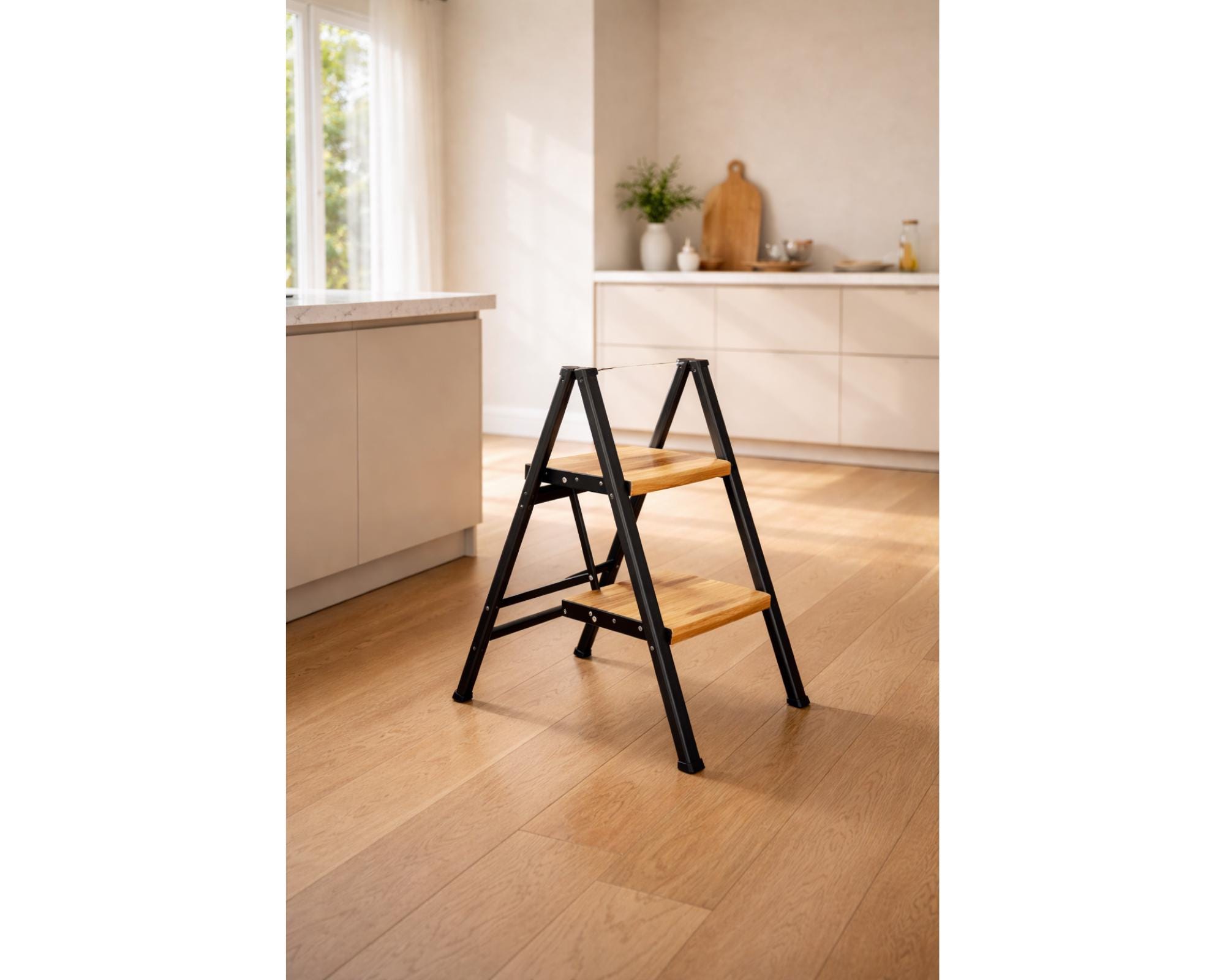 Step Ladder Folding 2 Step Stool Lightweight Aluminum Anti Slip Wide ...