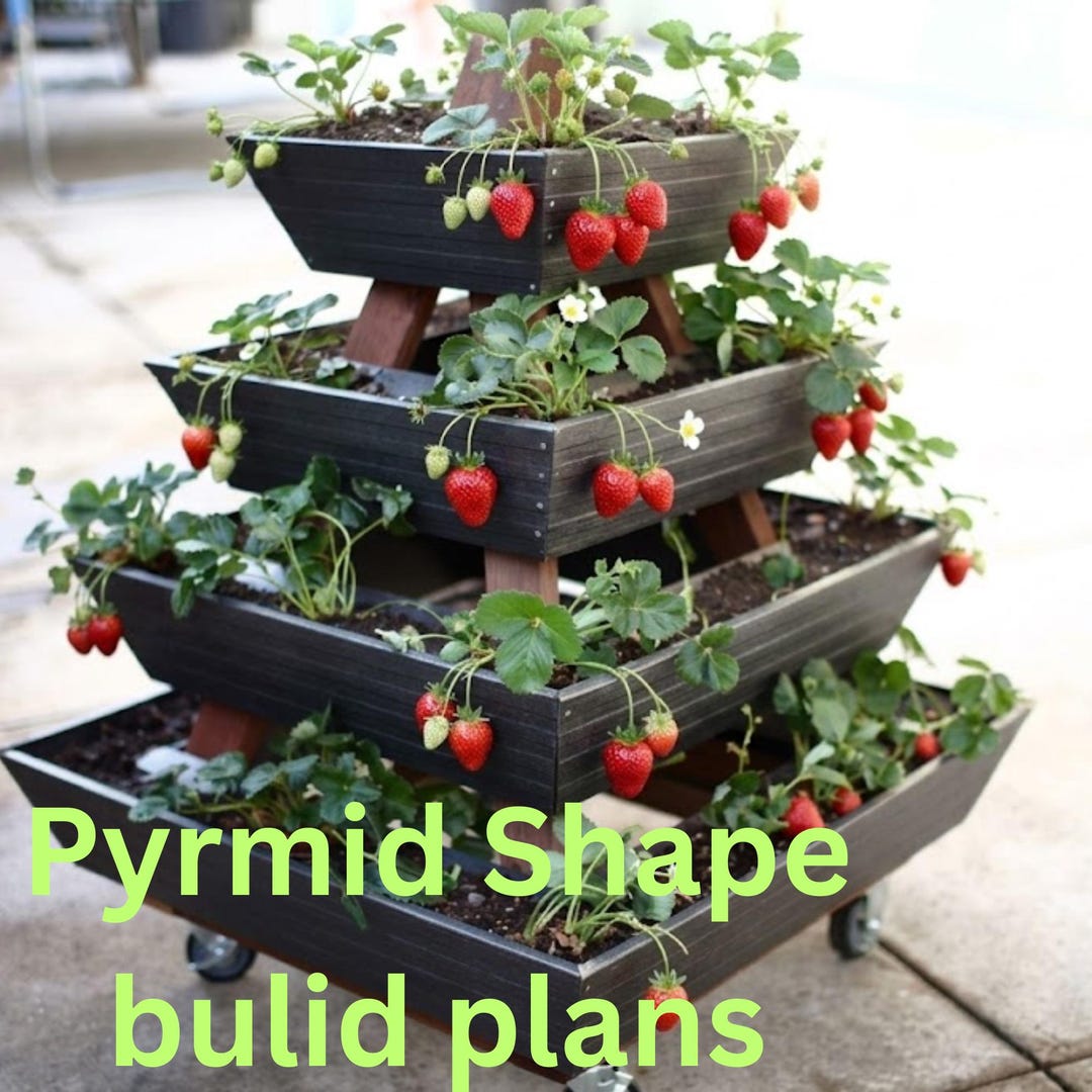 Pyramid Planter Build Plans: Strawberry Tower Woodworking (PDF Pattern ...