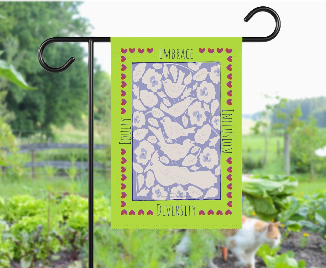 Pride Yard Flag With Diversity Birds, Pride Garden Flag, Equity Sign ...