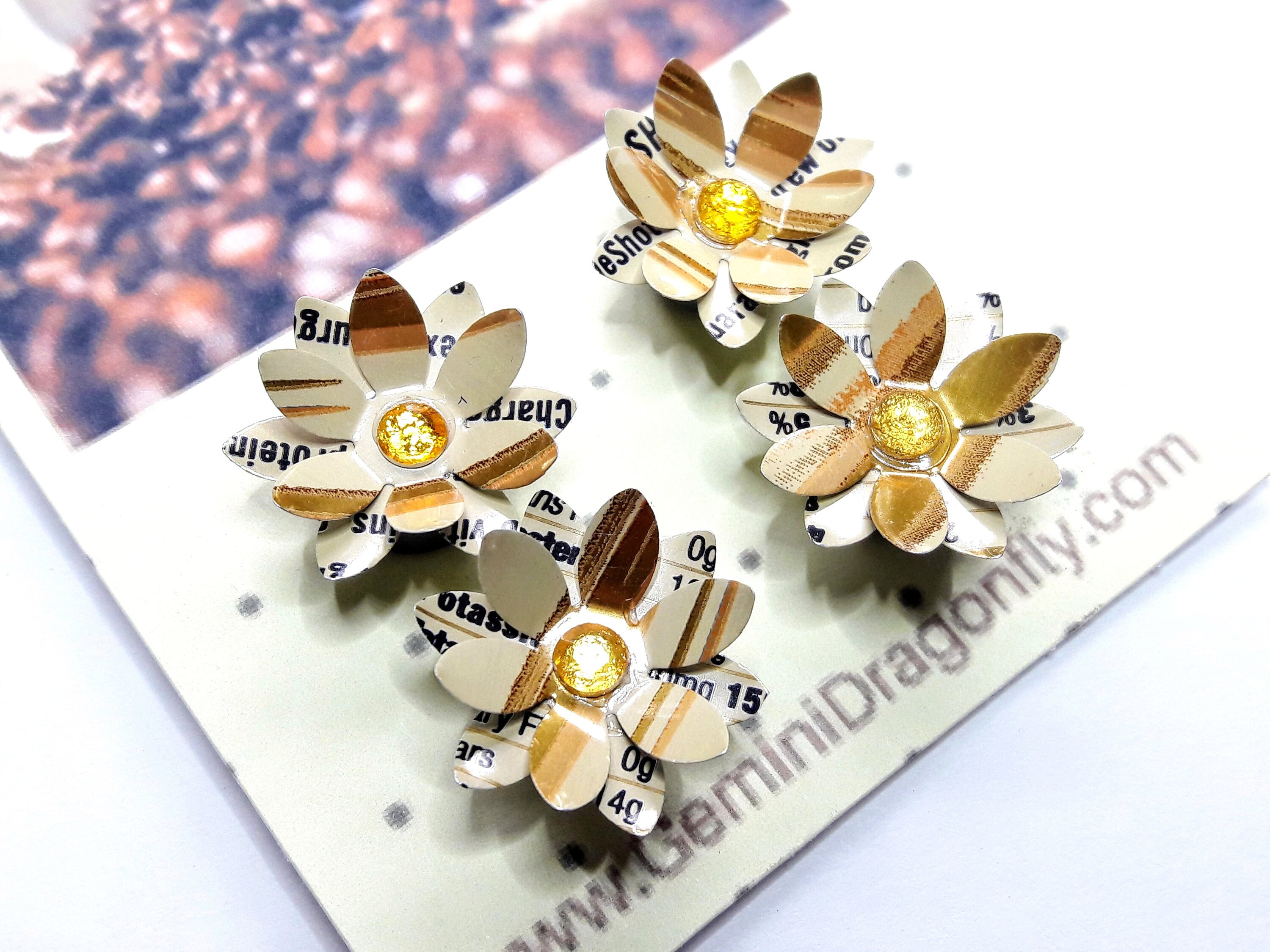 Strong Magnet Set from Recycled Pop Cans in Coffee Colors, Gift Magnet ...