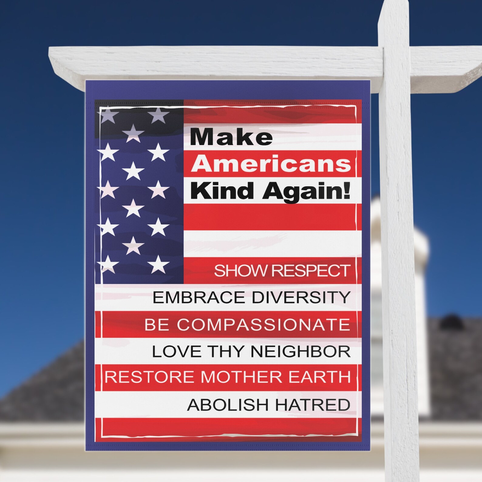 Make America Kind Again Large Garden or House Banner Flag, Progressive ...