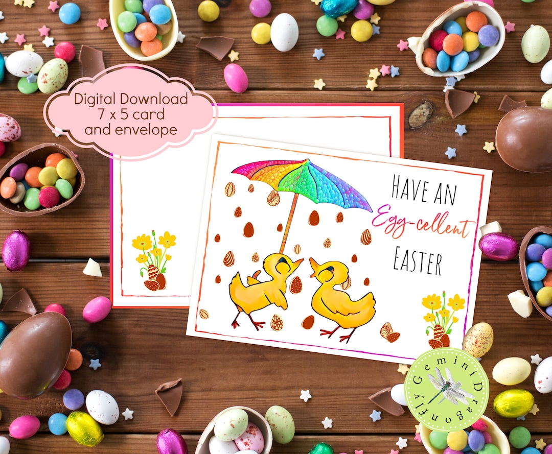 Printable Easter Card and Envelope Set | Instant Download 7 X 5 ...
