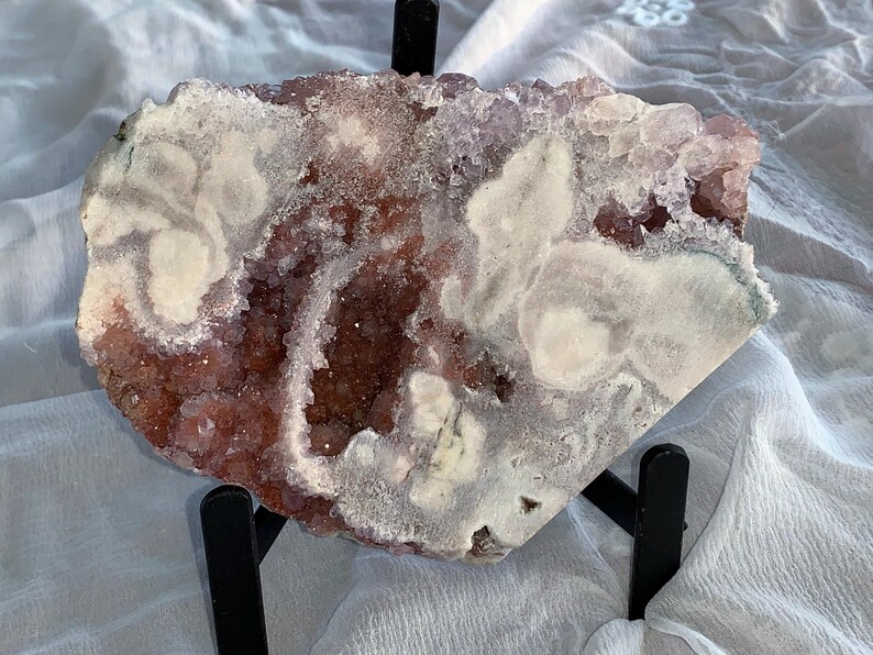 Pink Amethyst Druzy Slab | Sparkling Geode Display Piece, Agate Mineral ...