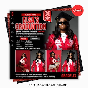 Class of 2026 Graduation Invitation Template, Editable Graduation ...