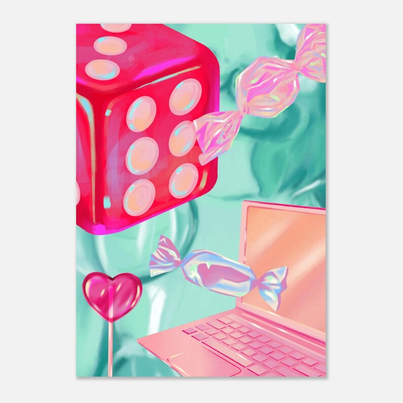 Arte de parede Candy Tech | Pôster em tons pastel | Papel semibrilhante ...