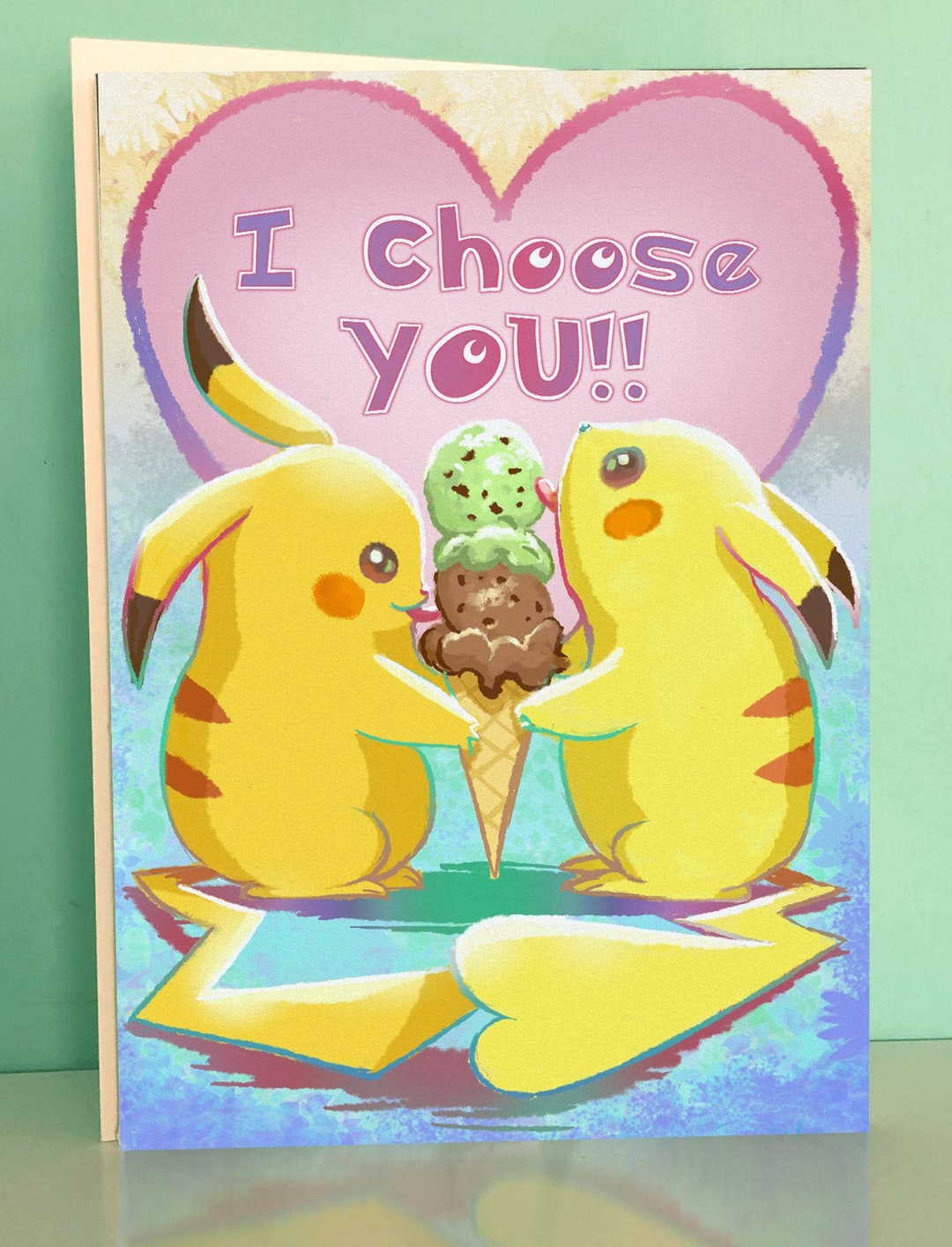 Pikachu Valentine's Day Card - Etsy