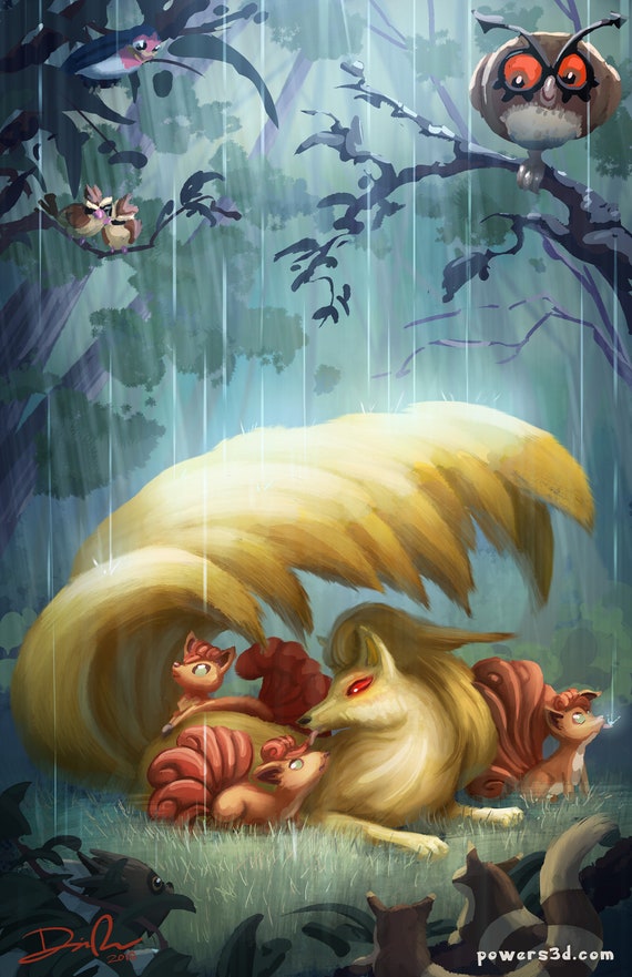 Ninetails And Baby Vulpix My Baby 🤍 . . . . #pokemon #ninetales