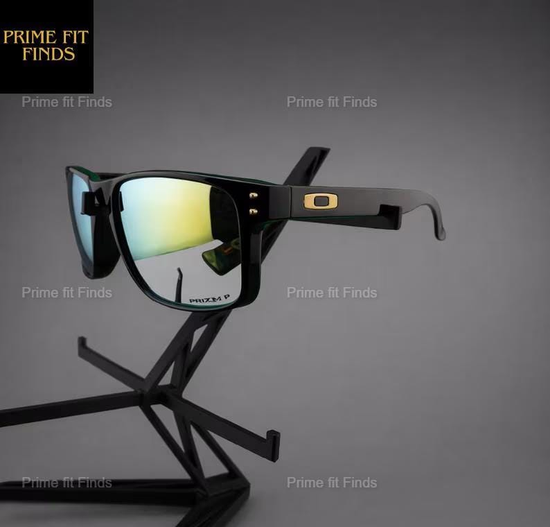 Oakley Holbrook gepolariseerd gouden iridium/matzwart gouden logo ...