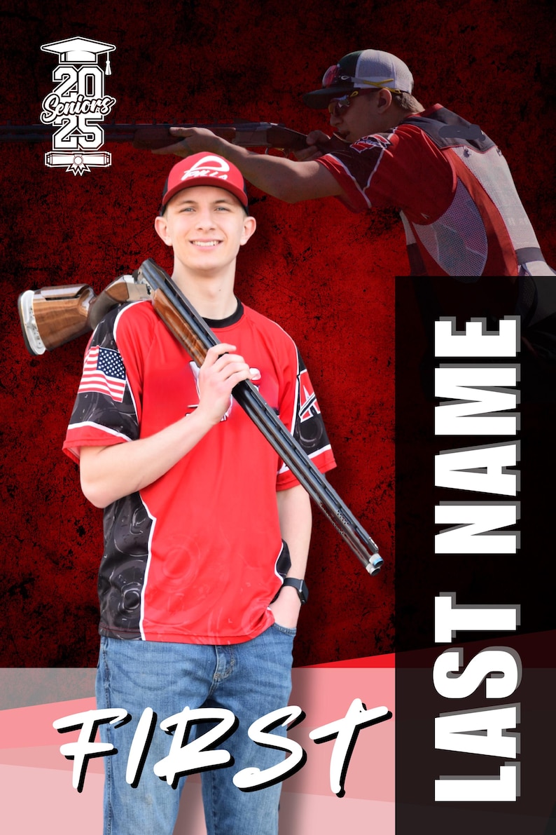 Custom Senior Banner-24 X 48" Trapshooter- Shooting Team- DIGITAL FILE ...