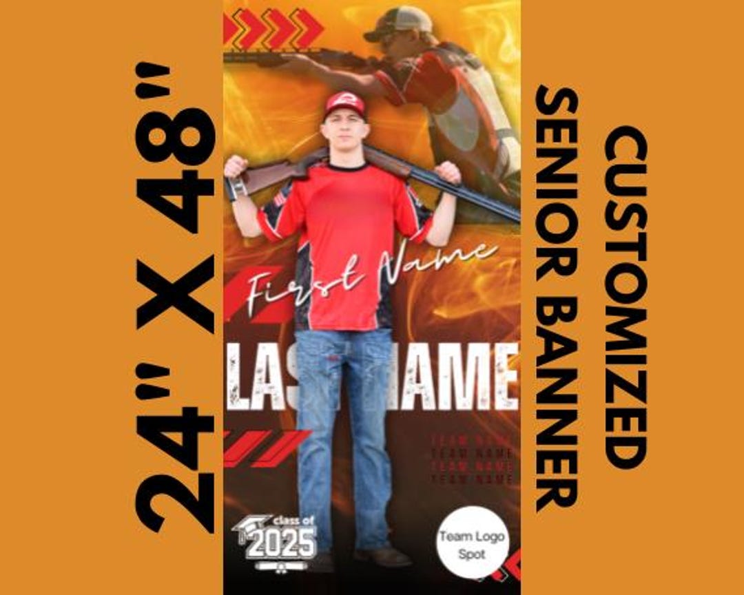 Custom Senior Banner-24 X 48" Trapshooter- Shooting Team- DIGITAL FILE ...