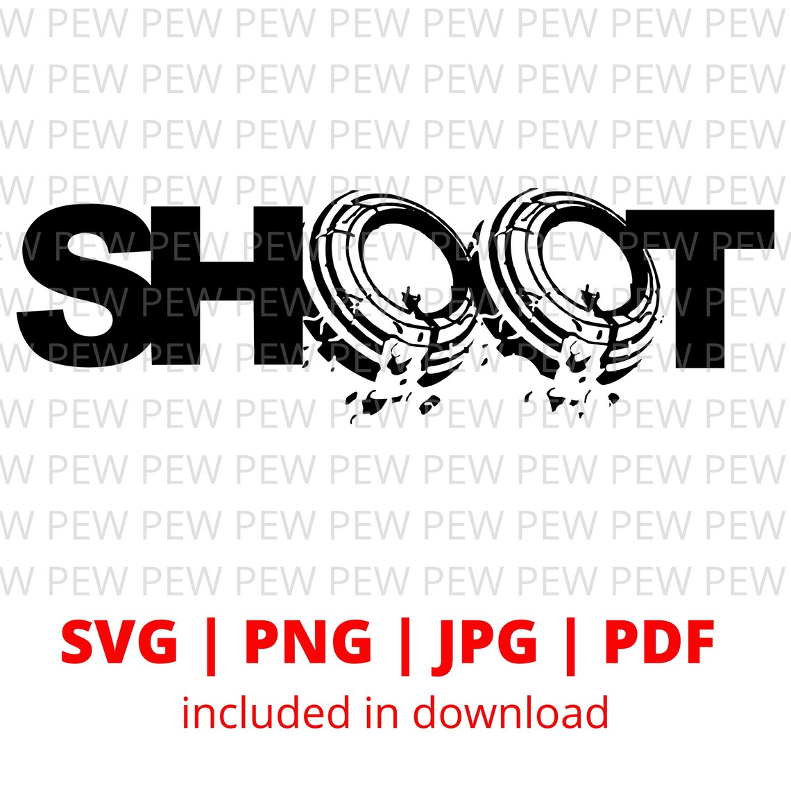 SHOOT Image With Broken Clay Target- Svg- Png- Jpg- Pdf - Etsy