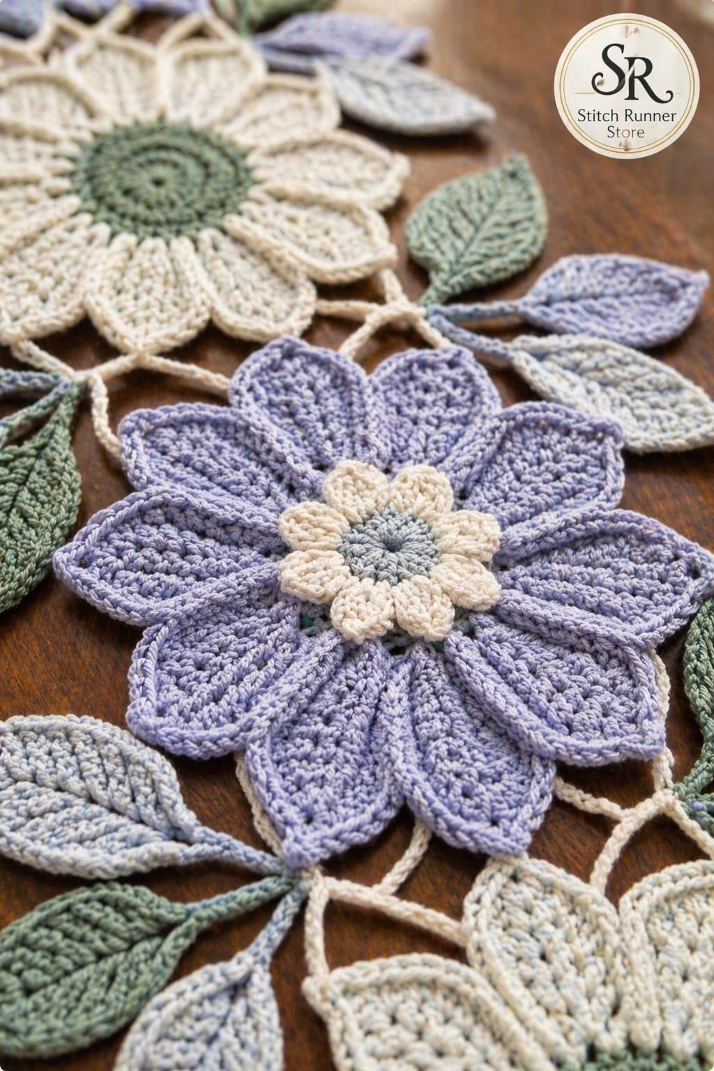 Crochet Flower Table Runner Pattern, Daisy Motif, Beginner Friendly ...