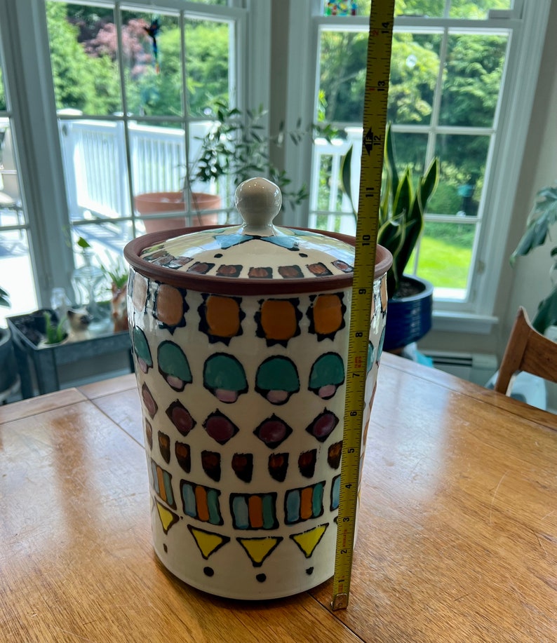 Gorgeous Geometric Vintage Signed Tom Phinney Abstract Pottery Canister ...