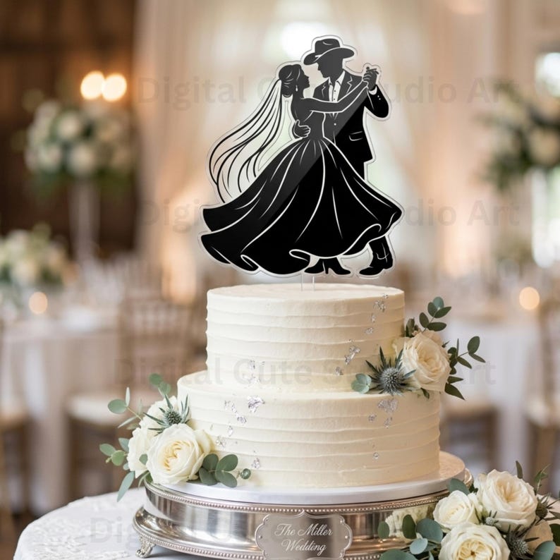 Cowboy Wedding Dance SVG, Western First Dance Silhouettes (digital ...