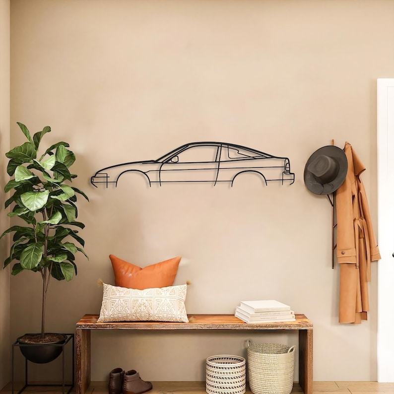 200SX S13 Metal Wall Art JDM Drift Car Silhouette Decor Retro Sports ...