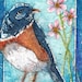 Watercolor Batik Bluebird Painting, Fine Art, Prints, - Etsy