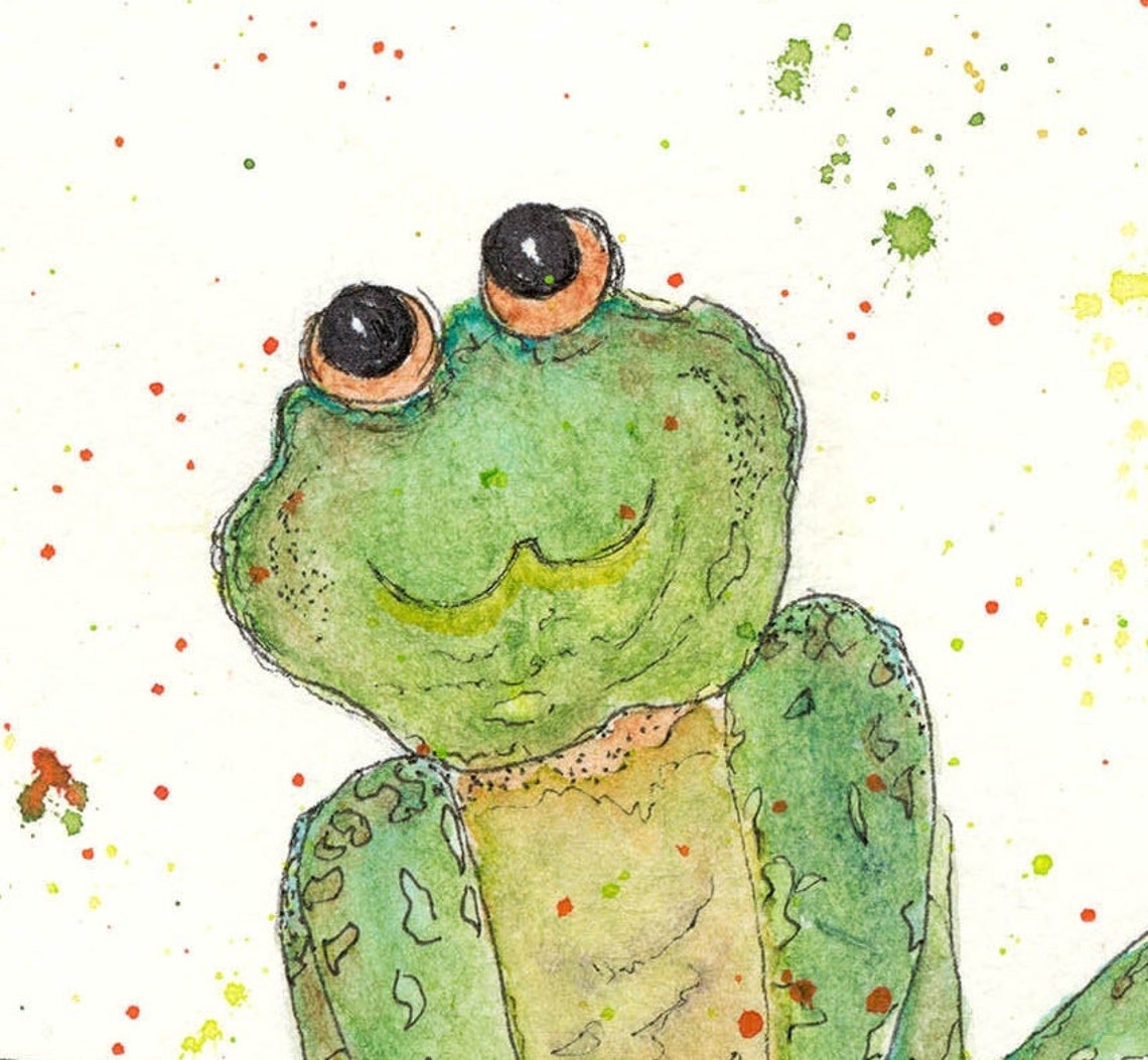 Whimsical Frog Watercolor Fine Art - Etsy