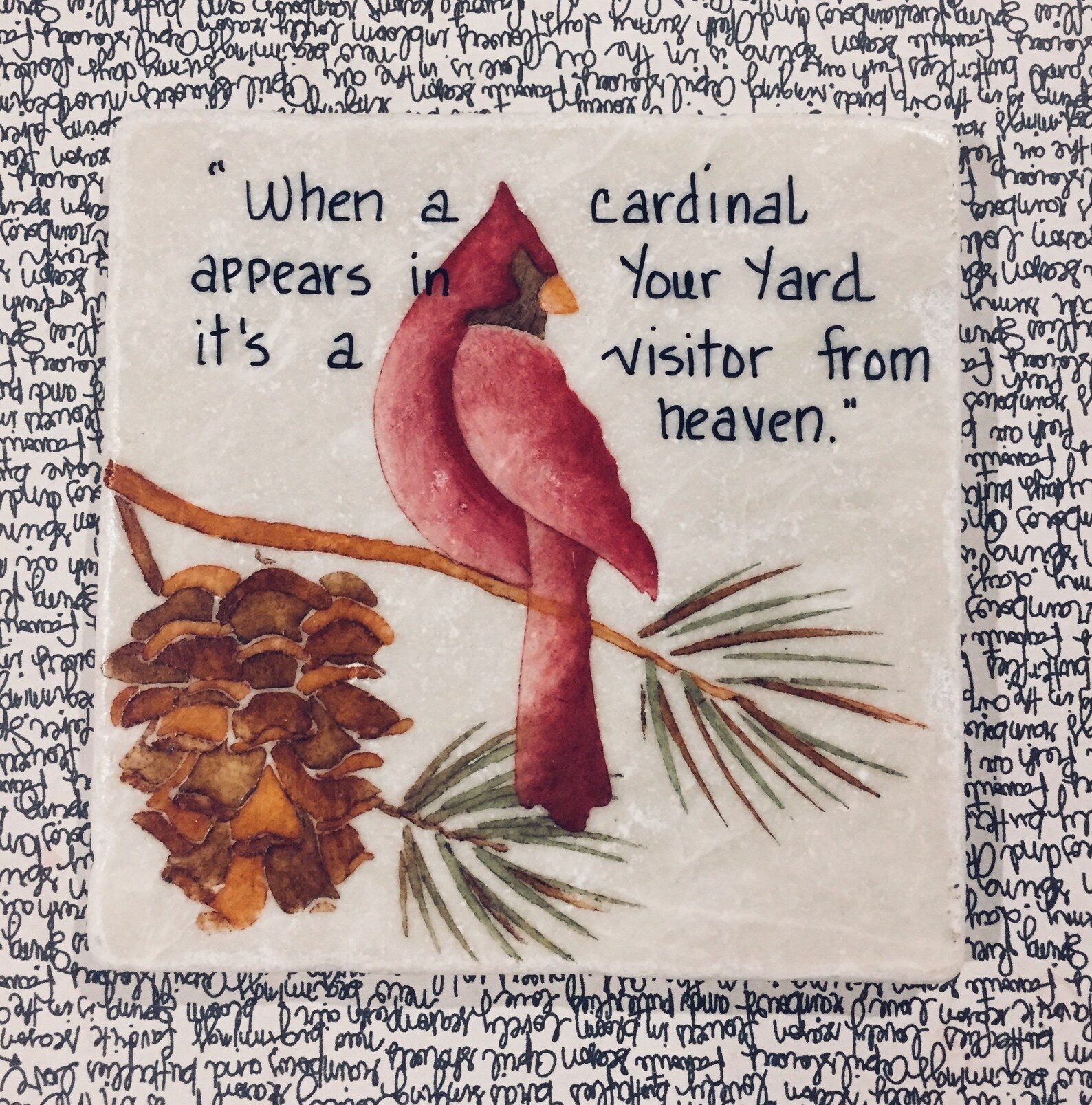 Personalized Cardinal Inspirational Painting on Stone Tile - Etsy
