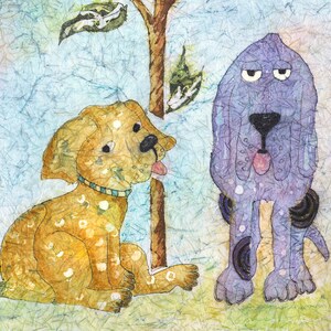 Watercolor Batik Dog Art Print: "the Boys" on Rice Paper - Etsy