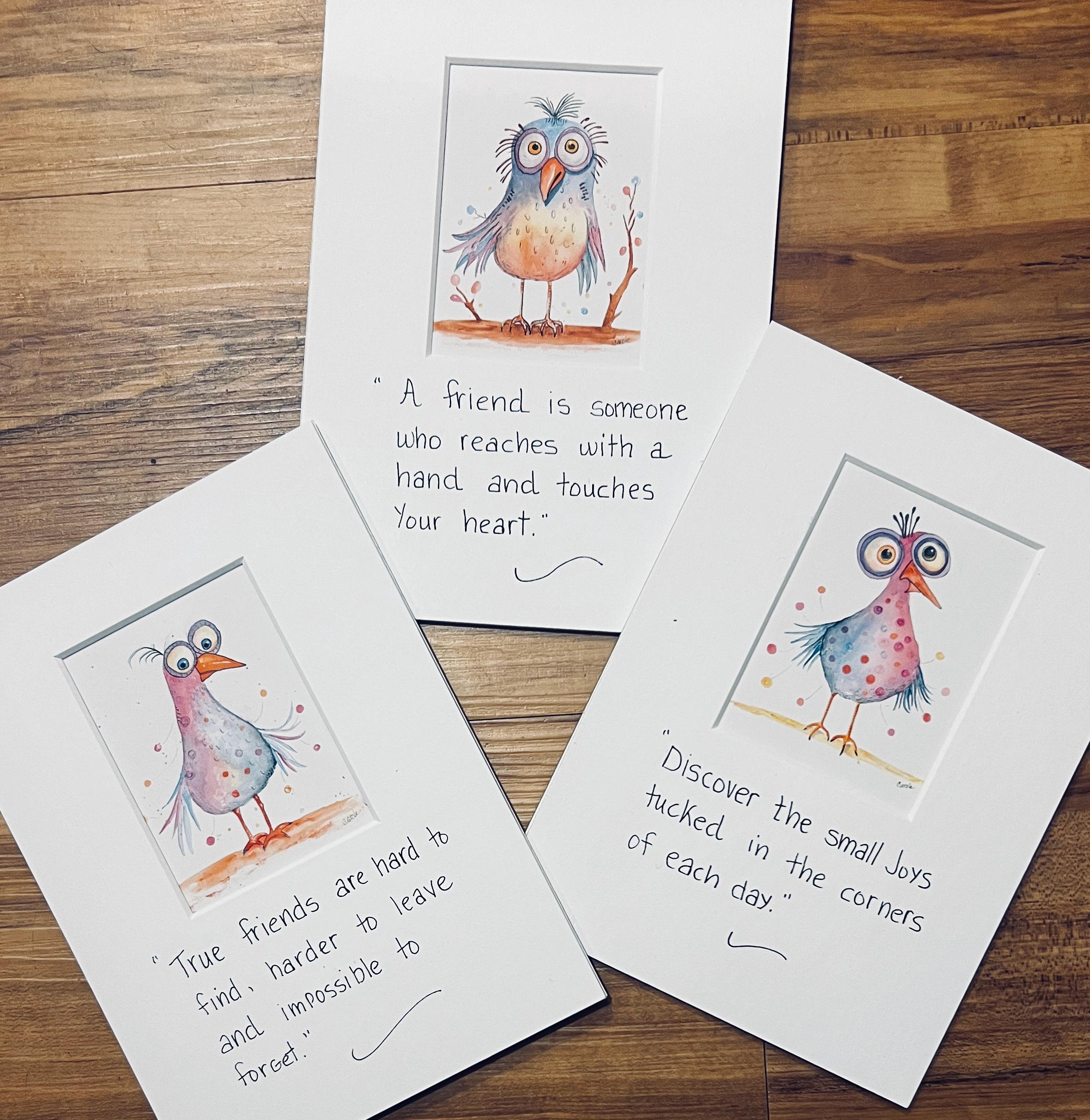Whimsical Bird Watercolor Art Print: Kooky Home Decor - Etsy