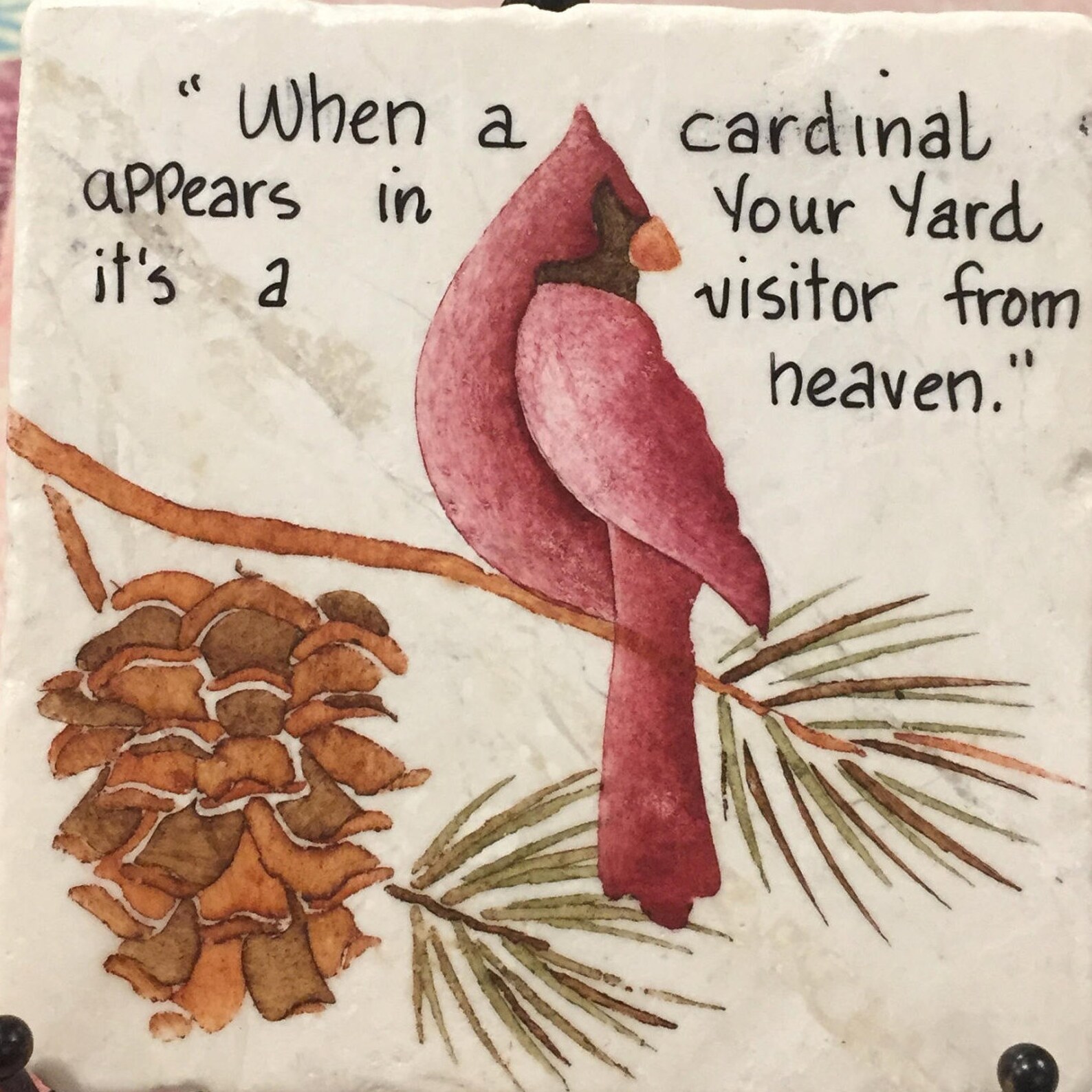 Personalized Cardinal Inspirational Painting on Stone Tile - Etsy