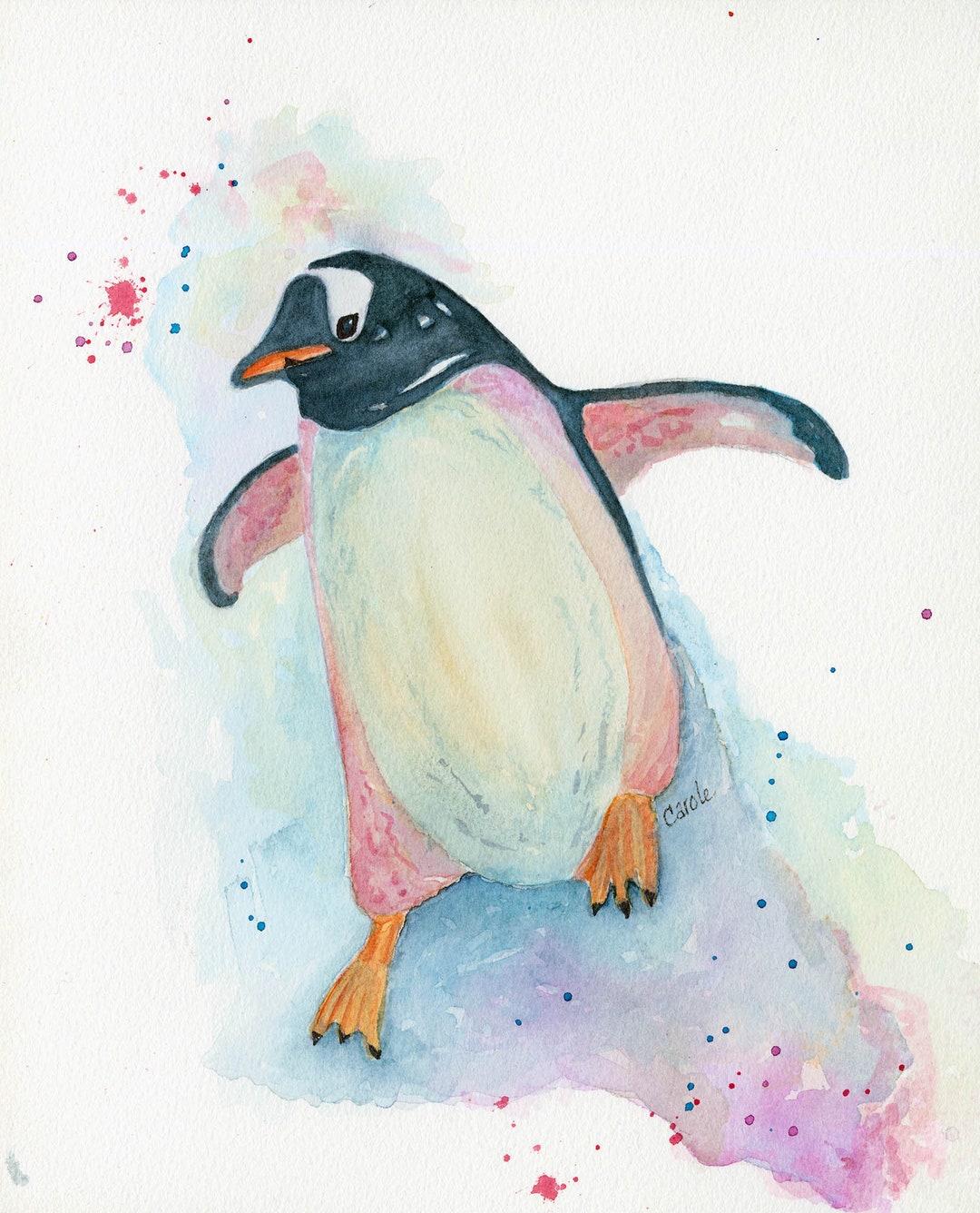 Penguin Watercolor Painting* Nature Art*fine Wall Art* - Etsy