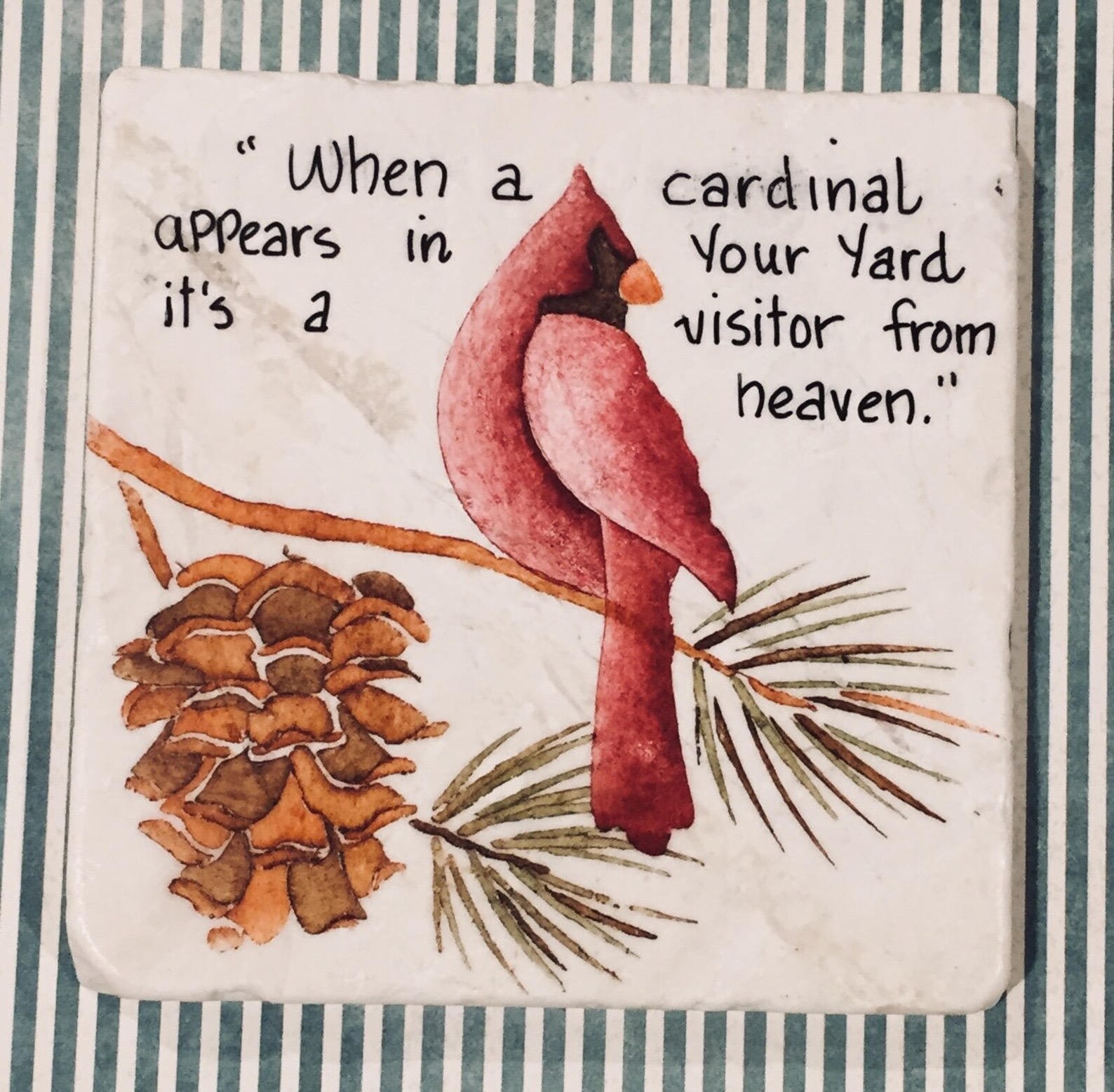 Personalized Cardinal Inspirational Painting on Stone Tile | Etsy