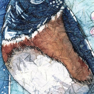 Watercolor Batik Bluebird Painting, Fine Art, Prints, - Etsy