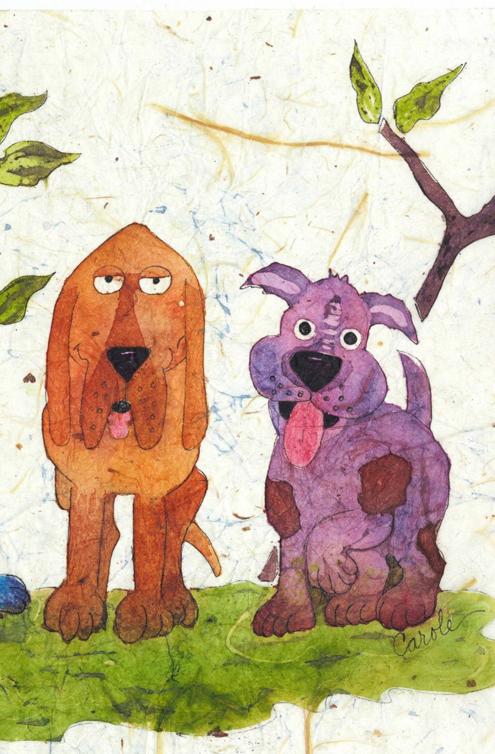 Watercolor Batik Dogs Dog Nursery Wall Art Watercolor - Etsy
