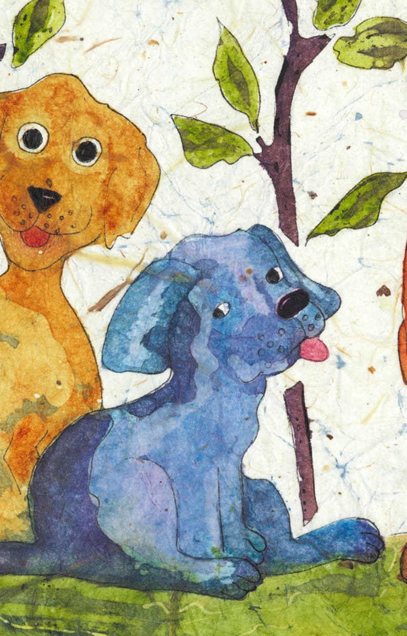 Watercolor Batik Dogs Dog Nursery Wall Art Watercolor | Etsy
