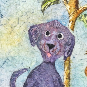 Two Dogs Watercolor Batik, Fine Art, Gift for Dog Lover - Etsy