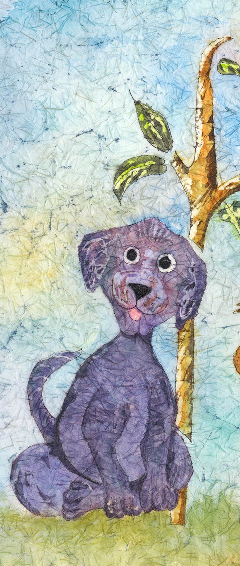 Two Dogs Watercolor Batik Fine Art Gift for Dog Lover - Etsy