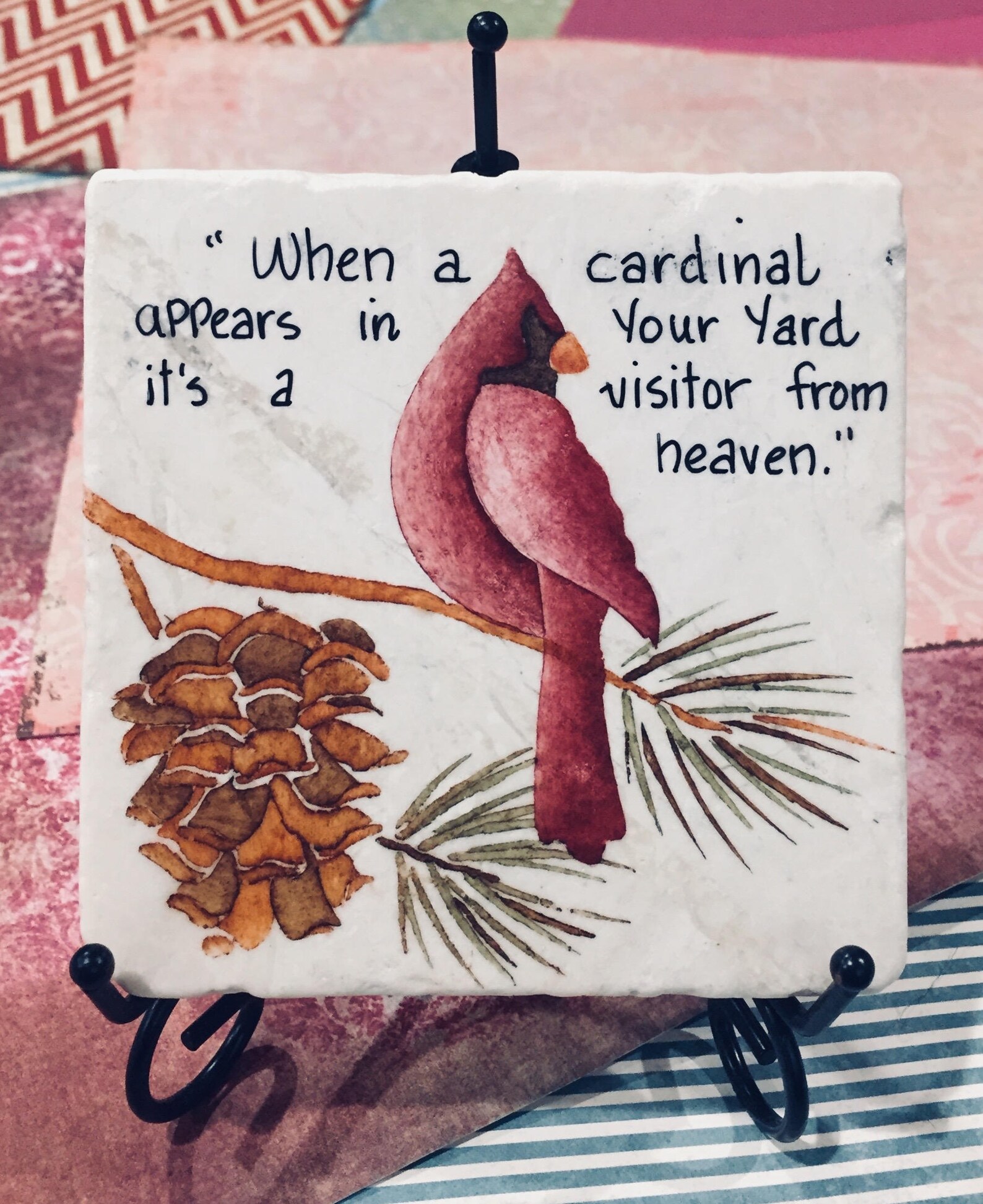 Personalized Cardinal Inspirational Painting on Stone Tile - Etsy