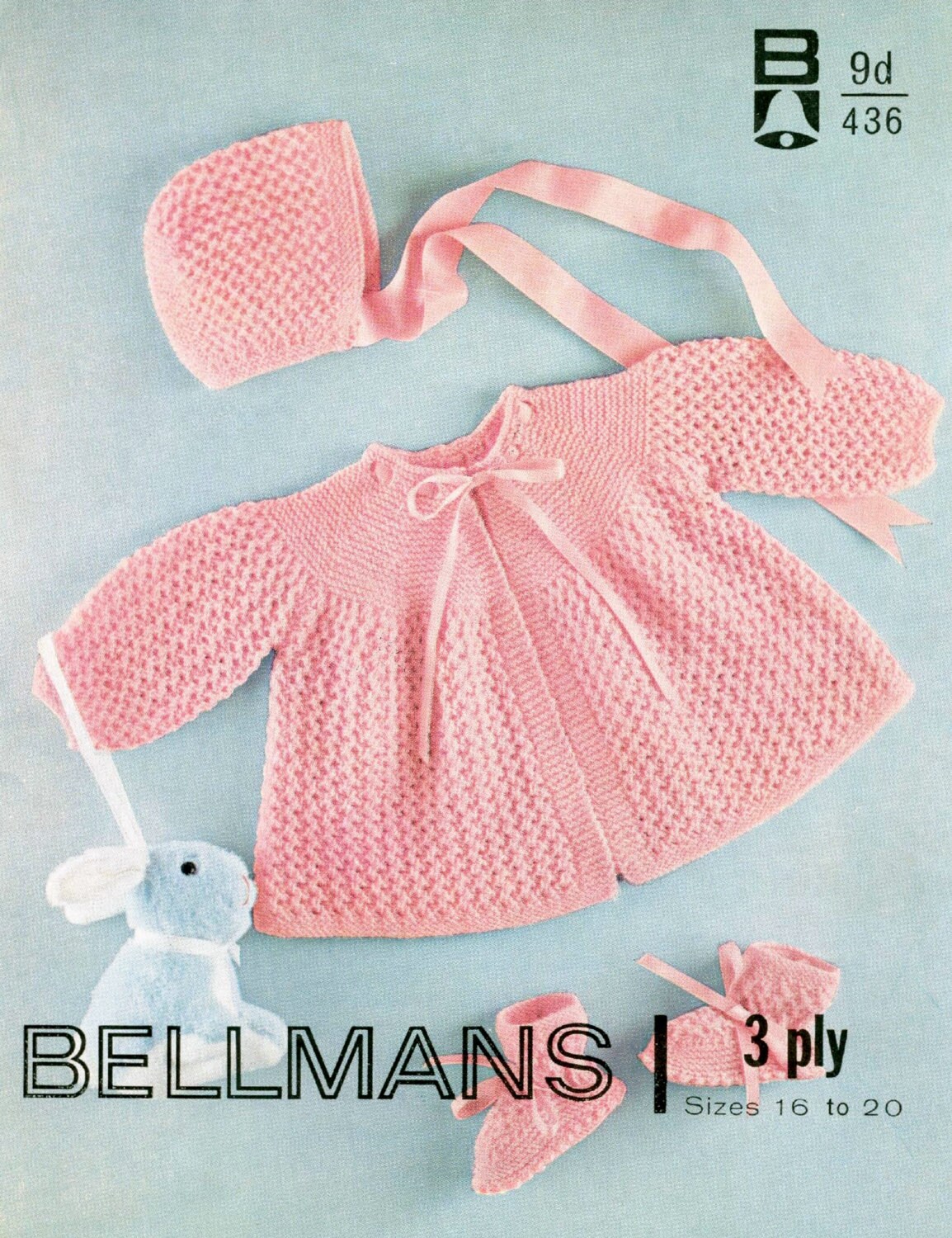 Baby 3ply Matinee Jacket Bonnet and Bootees 16-20 Ins - Etsy