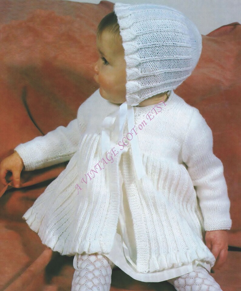 BABY / Toddler 4ply Matinee Jacket and Bonnet 18 to 20 Ins - Etsy