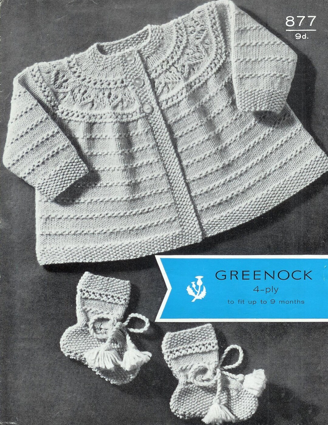 Baby Matinee Jacket and Bootees 0-9 Months Greenock 877 - Etsy