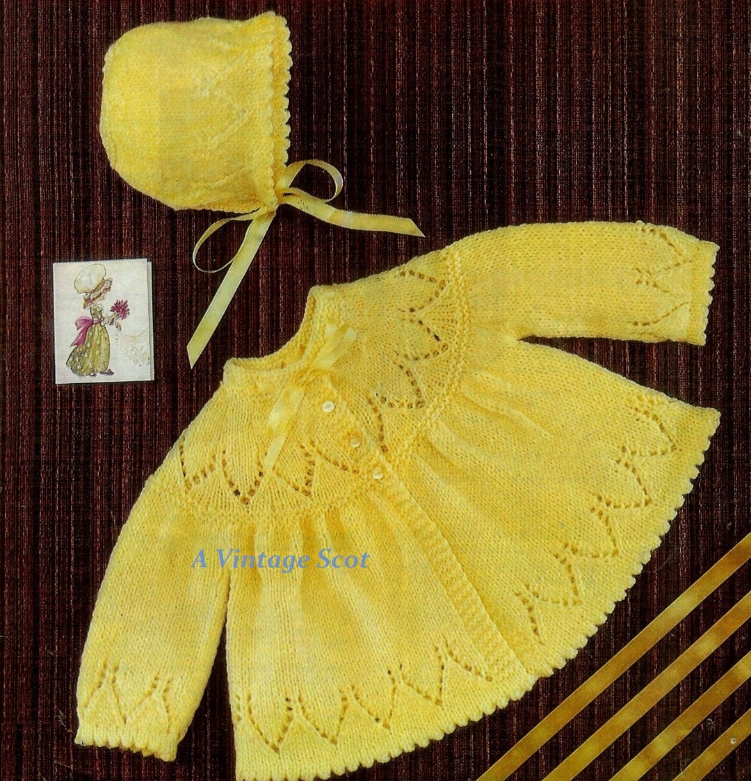 Baby Matinee Jacket and Bonnet Instructions for 4ply and QK/ 8 - Etsy UK