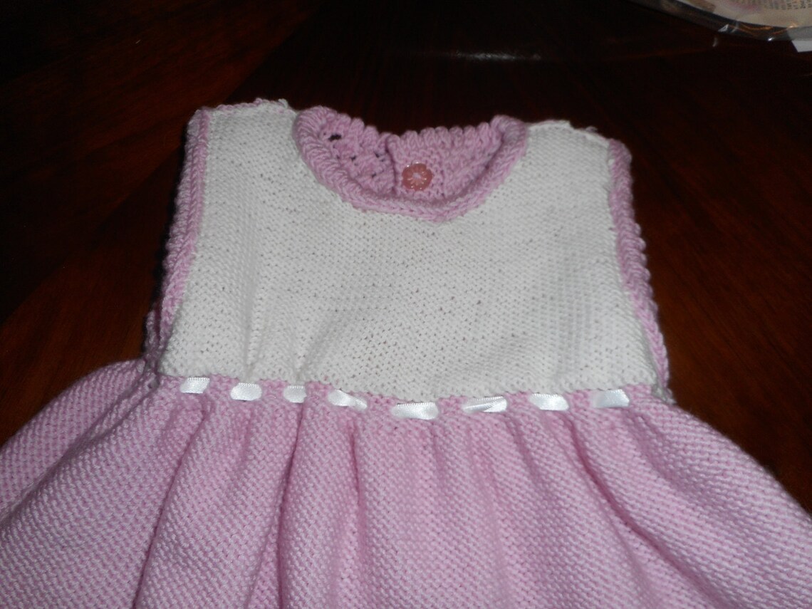 Baby Dresses 2 styles in 4 ply for sizes 16 to 20 ins Lotus | Etsy
