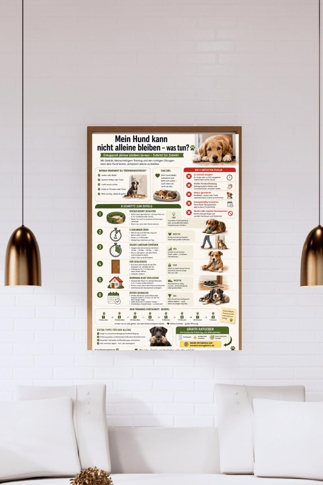 Dog Alone Poster A3 | Training Plan & Planner for Separation Anxiety ...