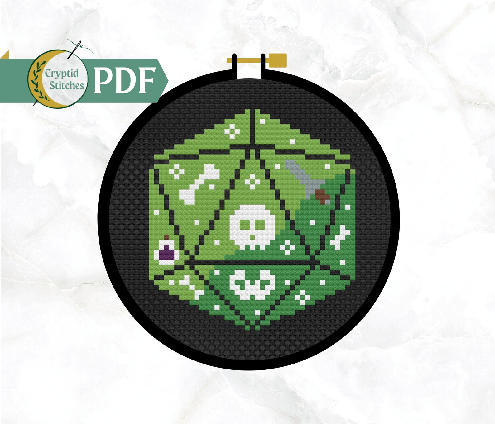 PDF Dnd Cross Stitch Pattern Gelatinous Cube D20 Cross - Etsy